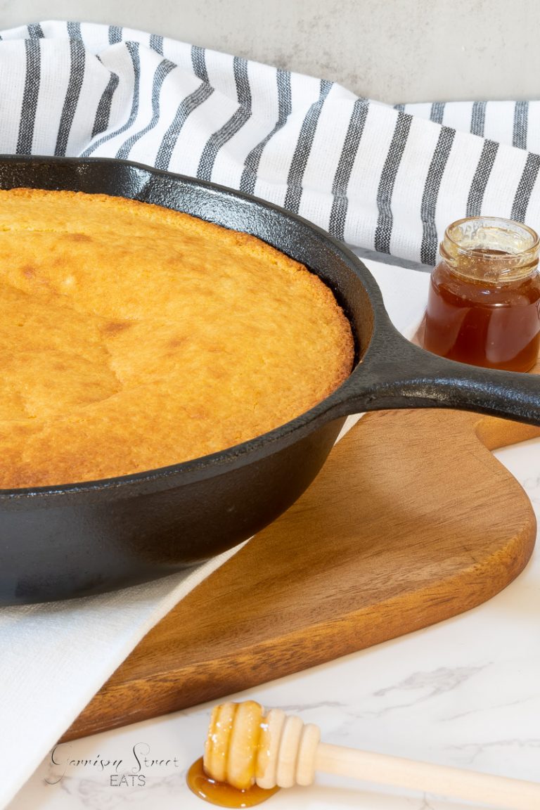 Cast Iron Skillet Sweet Cornbread Recipe - Garrison Street Eats
