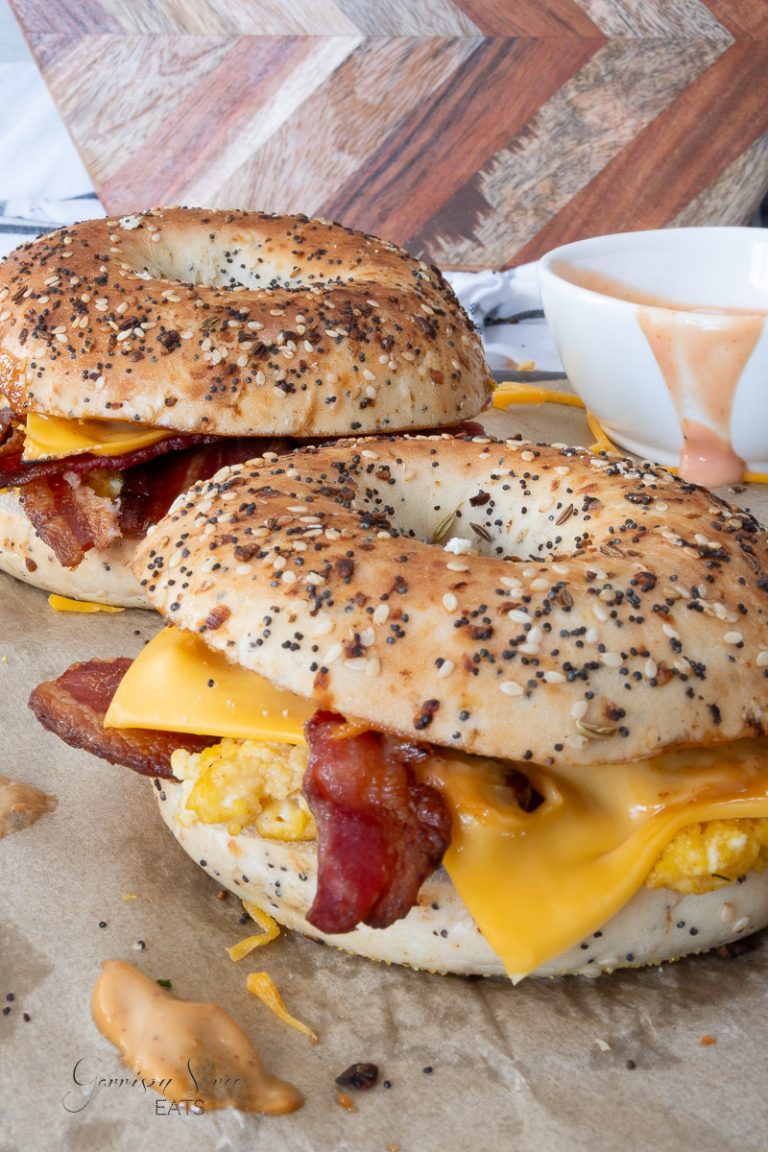 Bacon Egg and Cheese Bagel Breakfast Sandwich Recipe - Garrison Street Eats