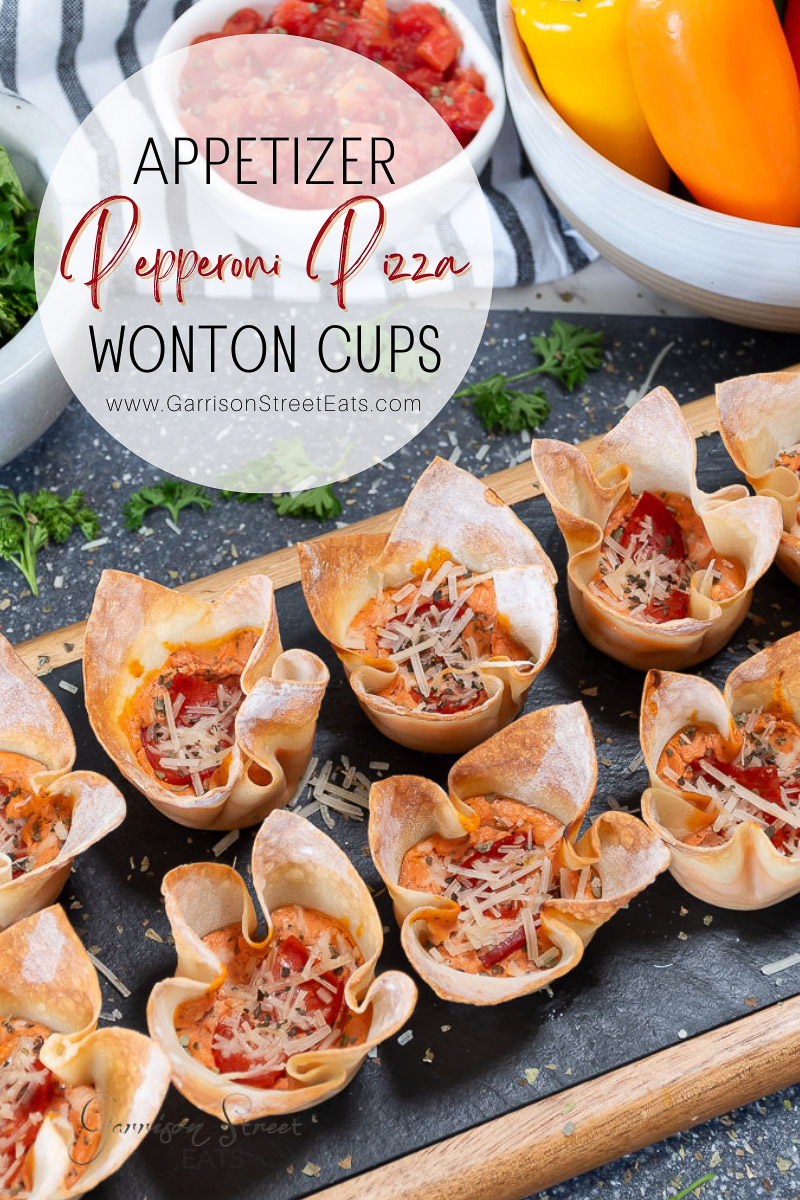 Easy Pepperoni Cheese Pizza Cup Appetizer Recipe - Garrison Street Eats