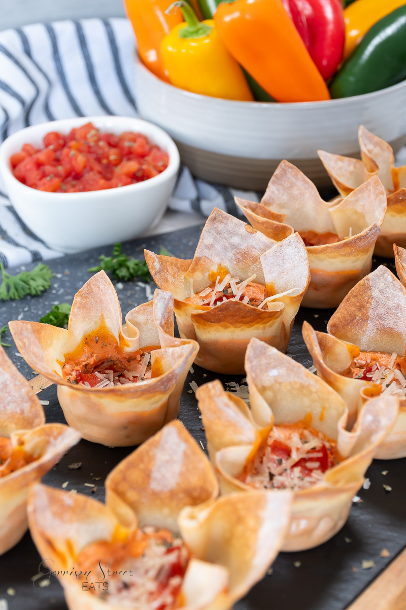 Easy Pepperoni Cheese Pizza Cup Appetizer Recipe - Garrison Street Eats