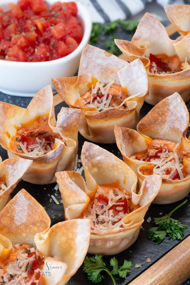 Easy Pepperoni Cheese Pizza Cup Appetizer Recipe - Garrison Street Eats