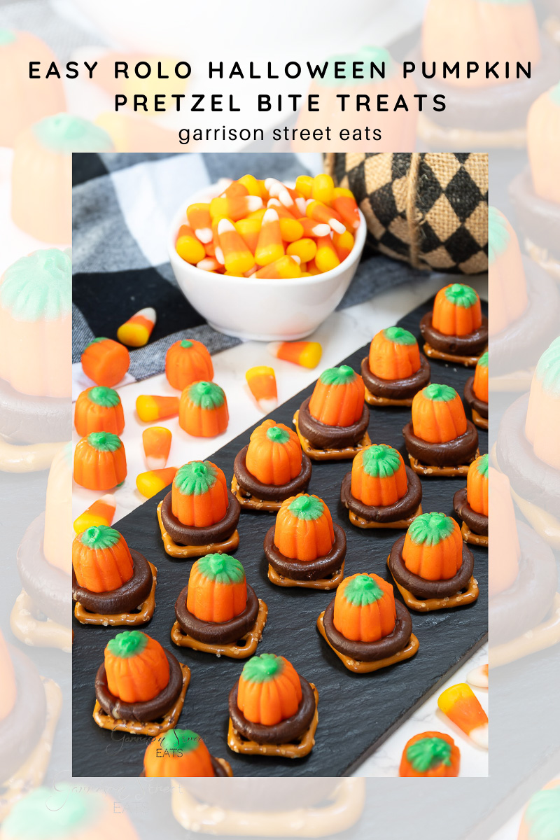 Easy Rolo Halloween Pumpkin Pretzel Bite Treats