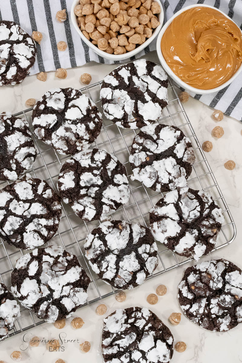 Dark Chocolate Peanut Butter Crinkle Cookies Recipe